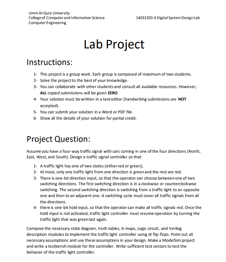 Solved Umm Al-Qura University 14032203-4 Digital System | Chegg.com