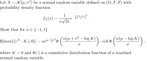 Solved Let X ~N(μ, σ2) be a normal random variable defined | Chegg.com