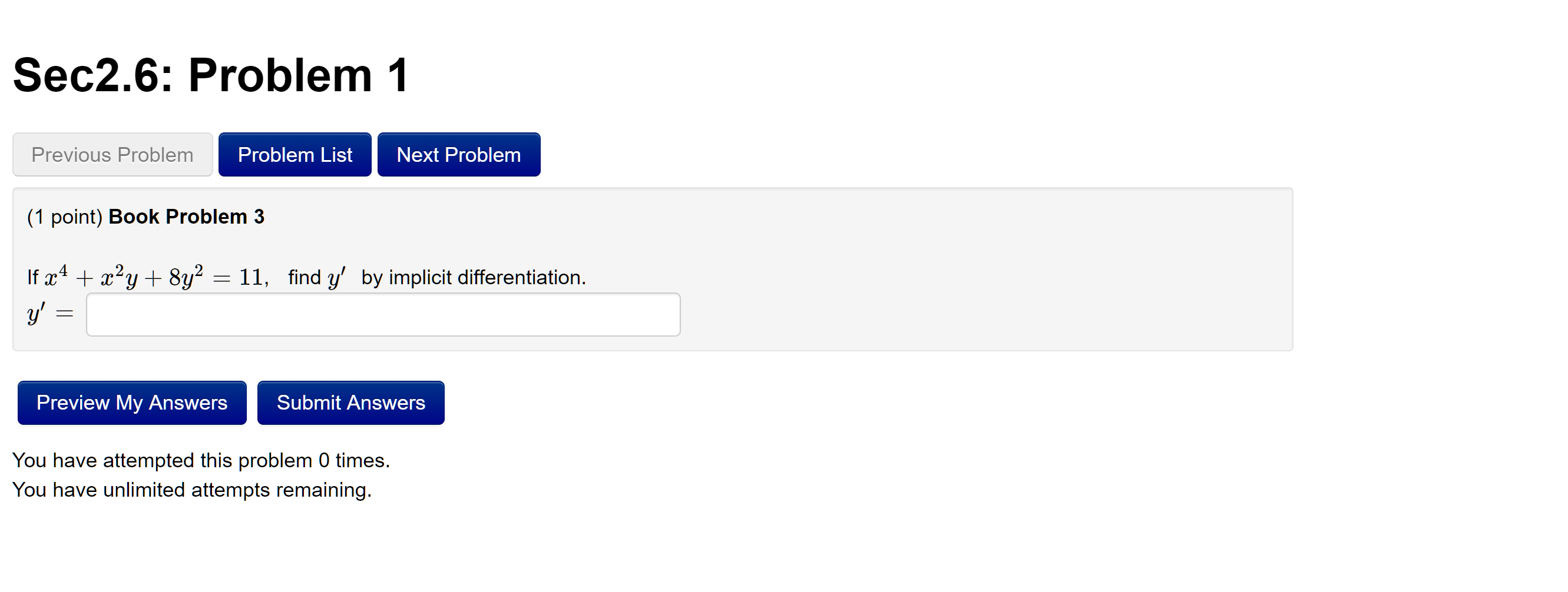 Solved Sec2.6: Problem 1 Previous Problem Problem List Next | Chegg.com
