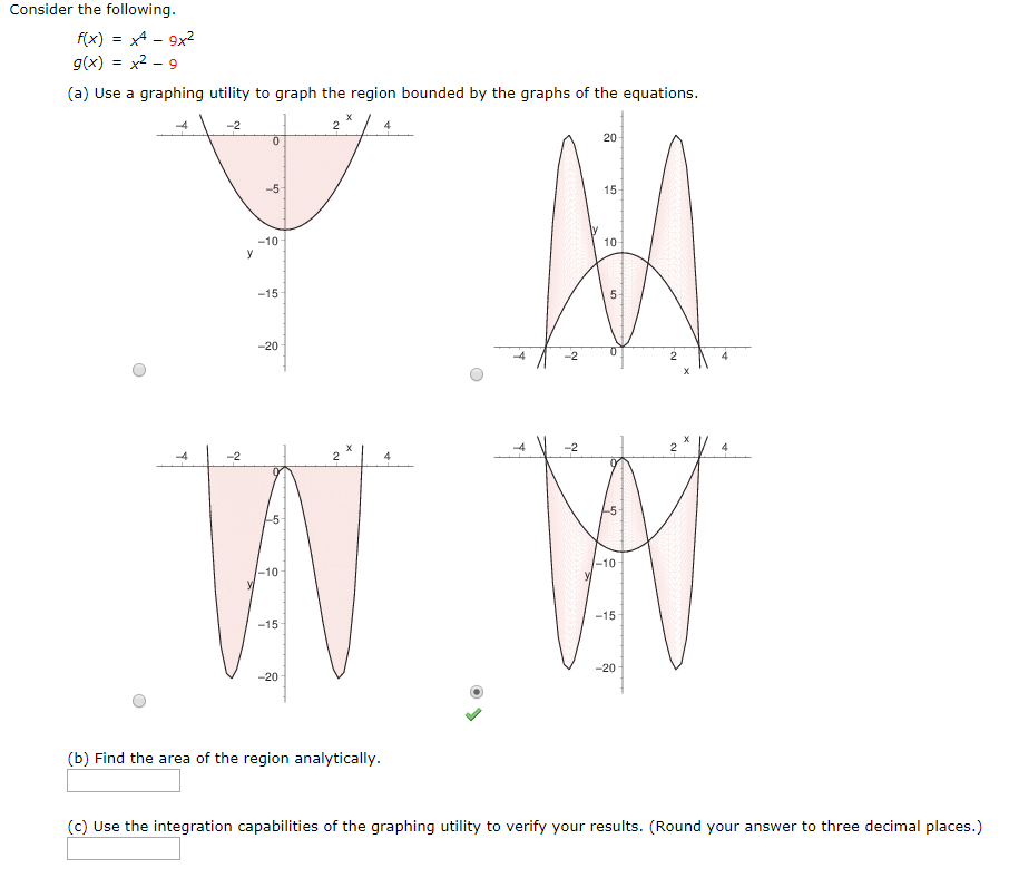 Solved Consider the following. f(x) = x4 - 9x2 g(x) = x2 - 9 | Chegg.com