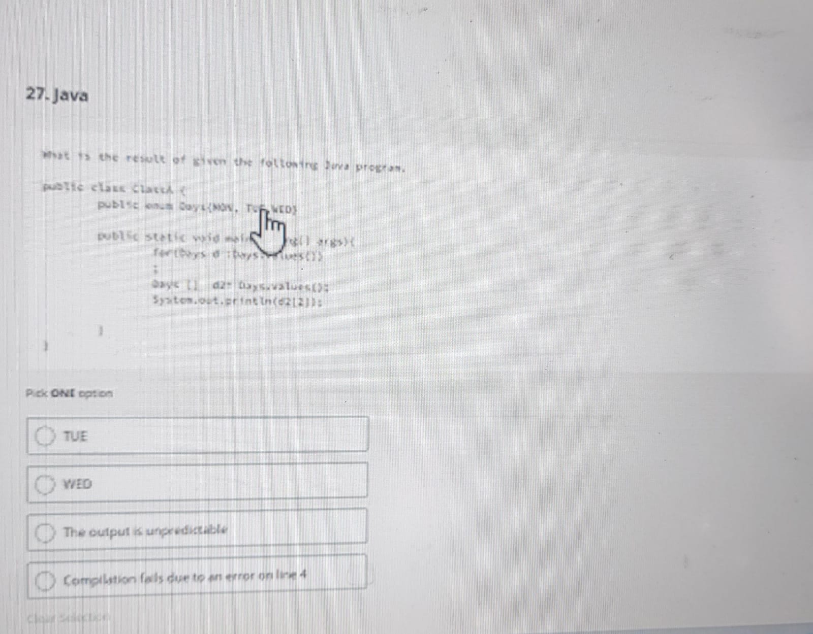 Solved JavaWhat is the result of siven the fottoming Java | Chegg.com