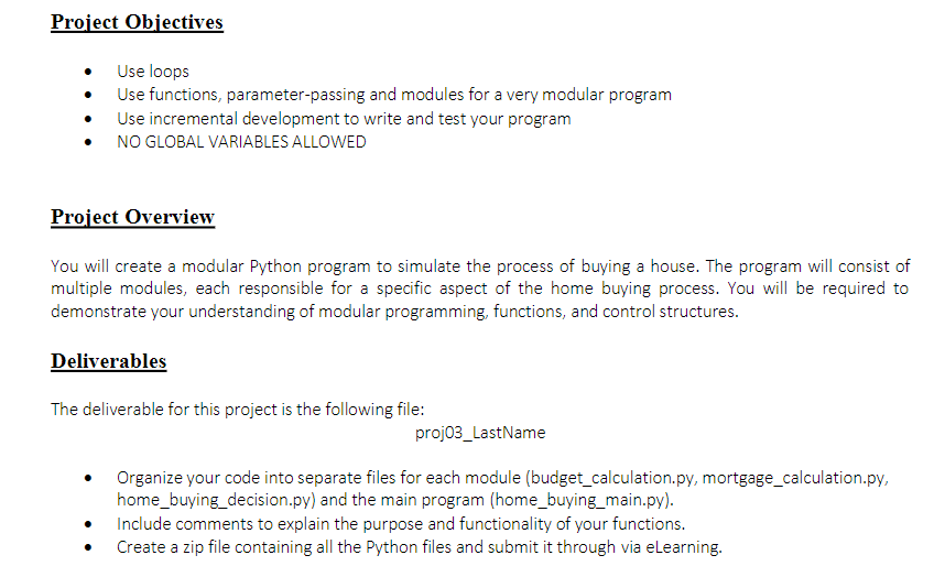 Solved Project Objectives Use Loops Use Functions 6930
