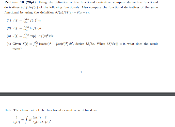 Problem 10 (20pt): Using the definition of the | Chegg.com