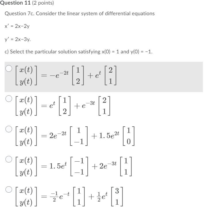 Solved Question 11 (2 points) Question 7c. Consider the | Chegg.com