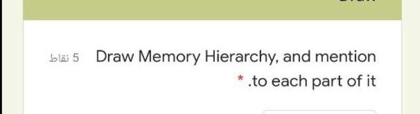 Solved blä 5 Draw Memory Hierarchy, and mention to each part | Chegg.com
