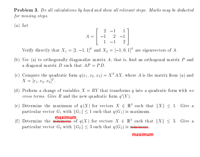 Solved Problem 3. Do all calculations by hand and show all | Chegg.com