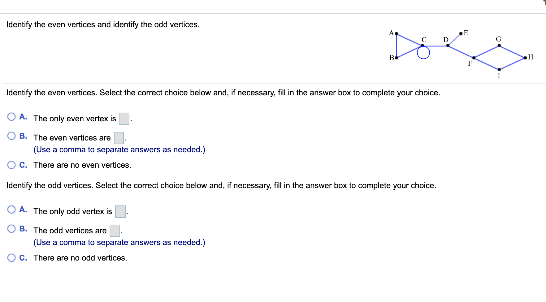 Solved Identify the even vertices and identify the odd | Chegg.com