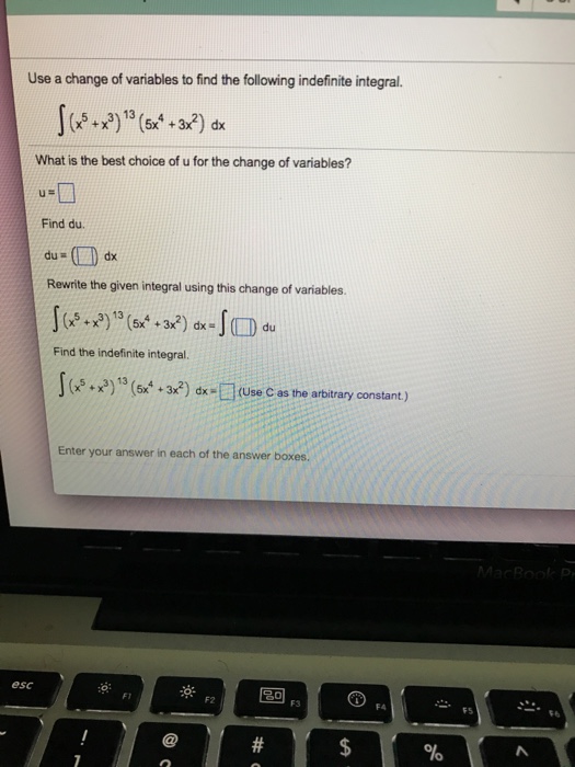 Solved Use a change of variables to find the following | Chegg.com