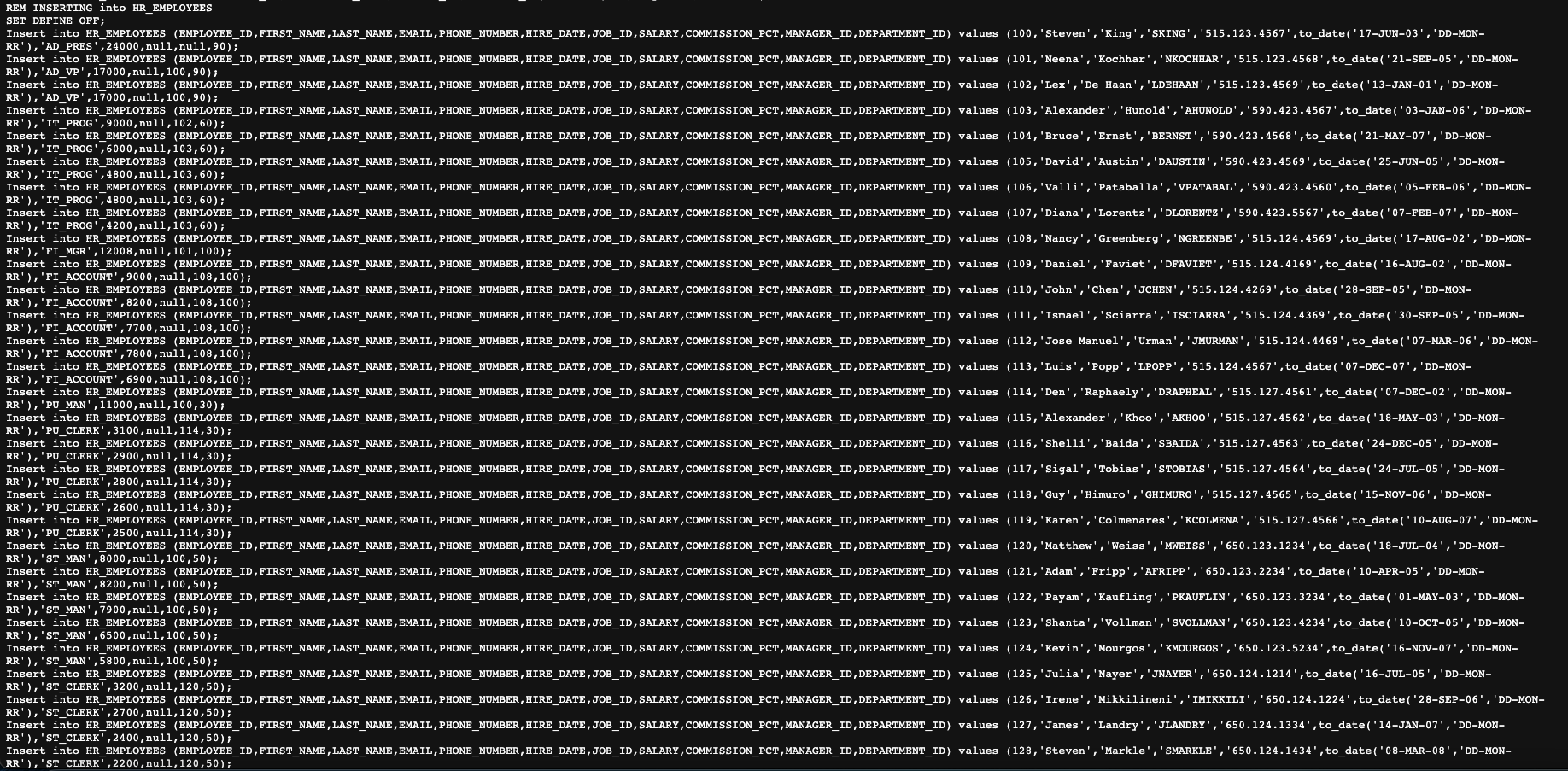 Solved CREATE TABLE HR_COUNTRIES ( COUNTRY_ID CHAR (2), | Chegg.com