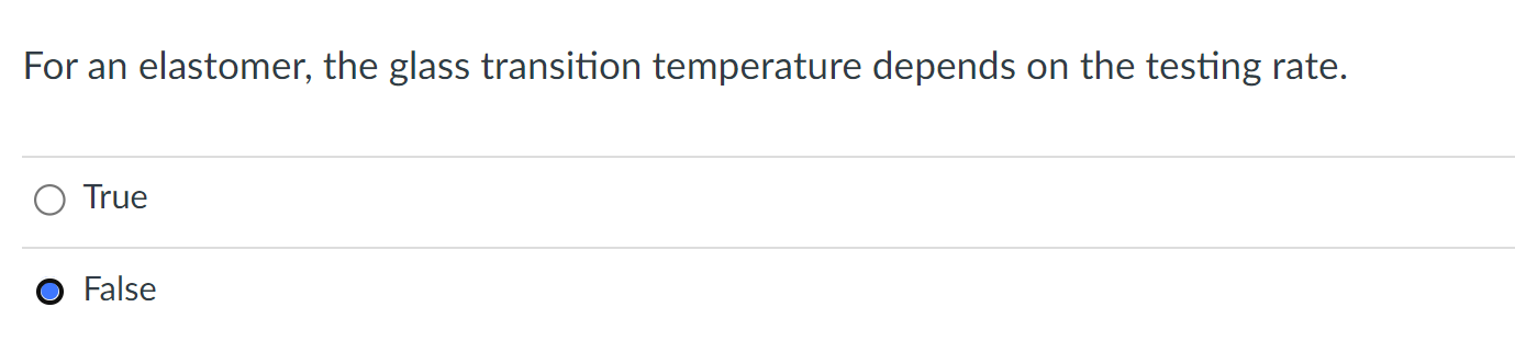 Solved For an elastomer, the glass transition temperature | Chegg.com