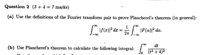 Solved Question 2(3+4=7 marks ) (a) Use the definitions of | Chegg.com
