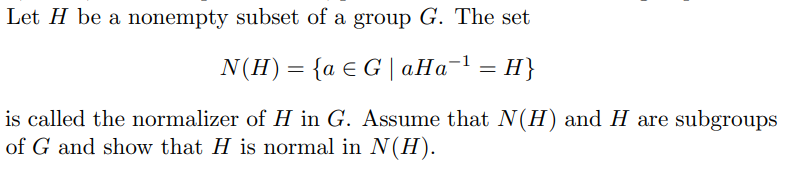 Solved Let H Be A Nonempty Subset Of A Group G The Set 