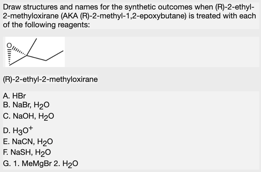 Solved Draw structures and names for the synthetic outcomes | Chegg.com