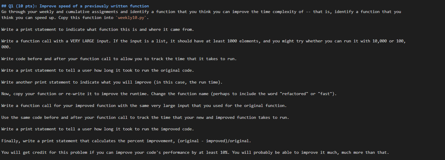Solved \#\#\# Q1 (10 pts): Improve speed of a previously | Chegg.com