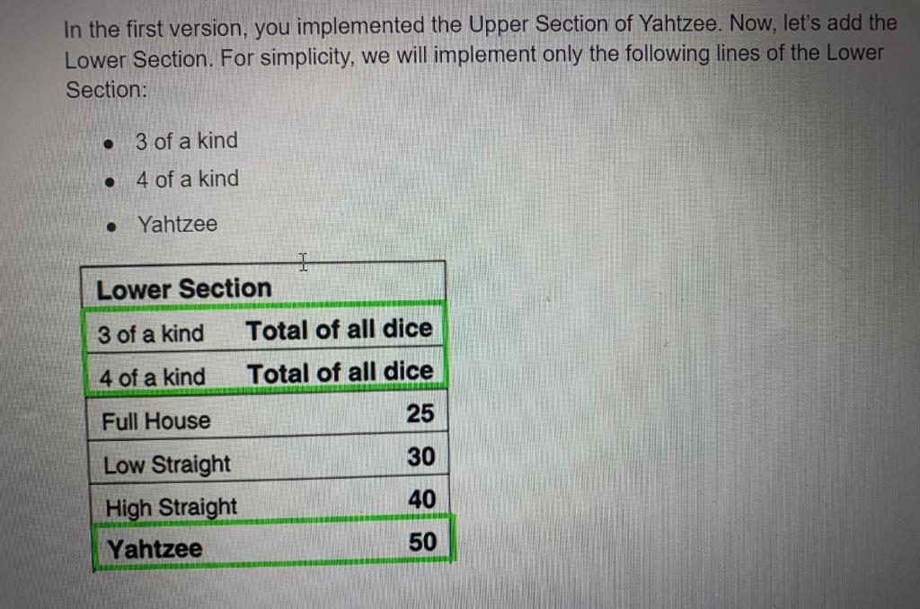 Solved In the first version, you implemented the Upper | Chegg.com