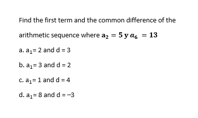 Solved Find the first term and the common difference of the | Chegg.com