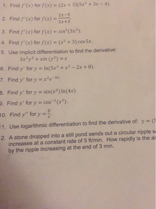 Solved Find F X For F X 2x 3 5x 2 3x 4 Find
