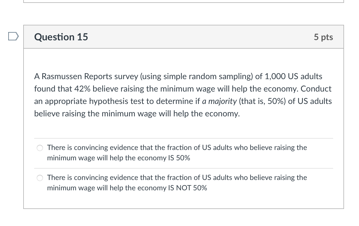 Solved A Rasmussen Reports survey (using simple random | Chegg.com