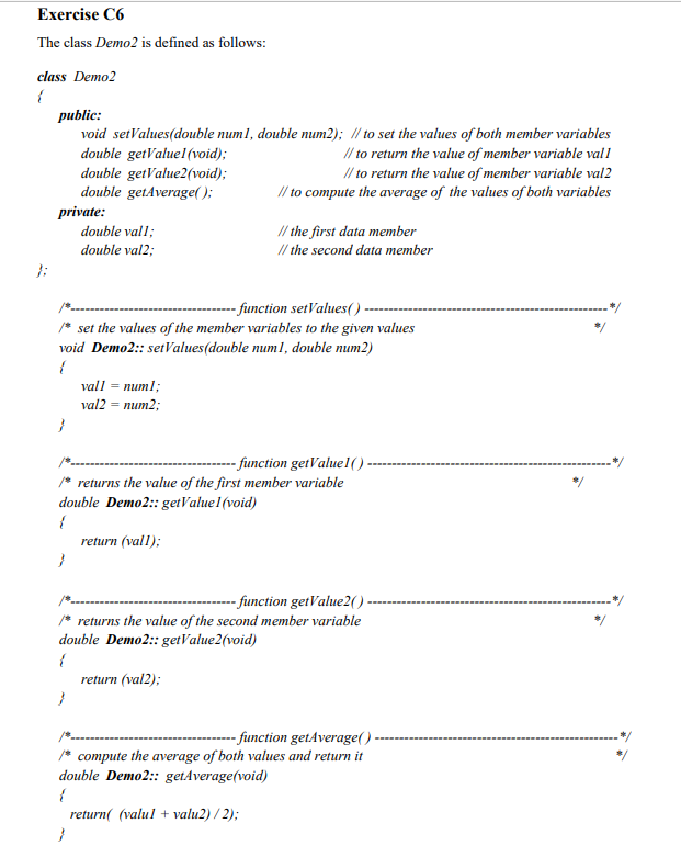 Solved Use the definition of the class Demo2 to do the | Chegg.com