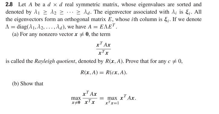 Solved 2.8 Let A be a d×d real symmetric matrix, whose | Chegg.com
