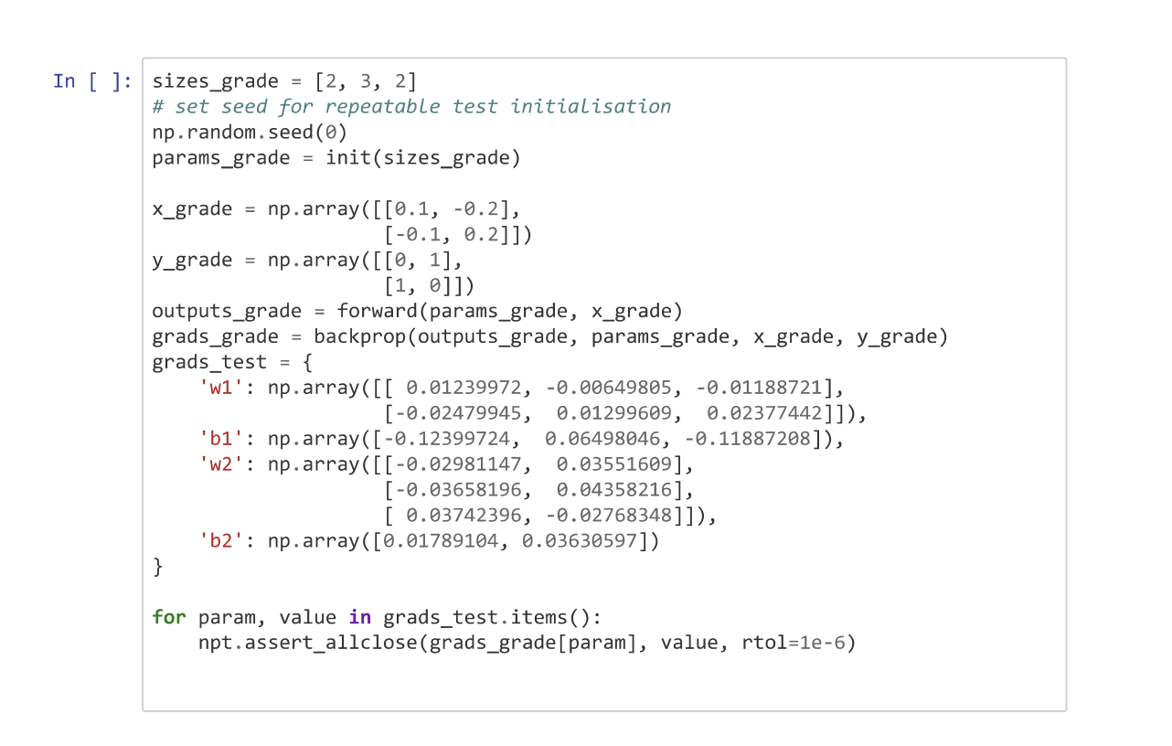 Solved Task 4: Backpropagation Now for the important part of | Chegg.com