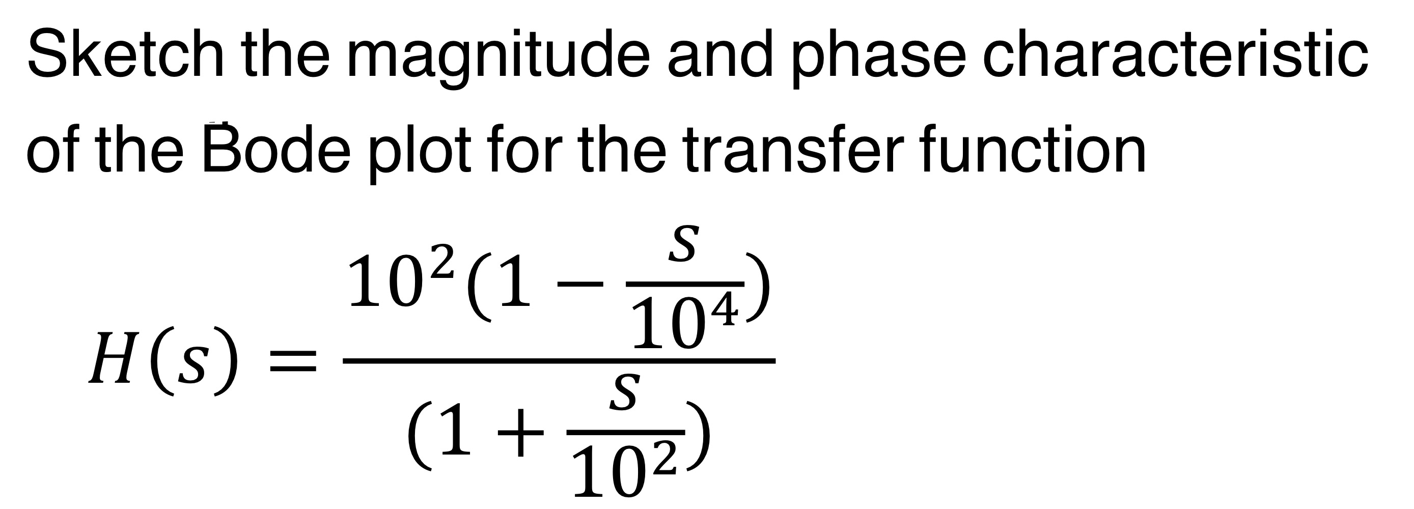 Sketch the magnitude and phase characteristic of the | Chegg.com