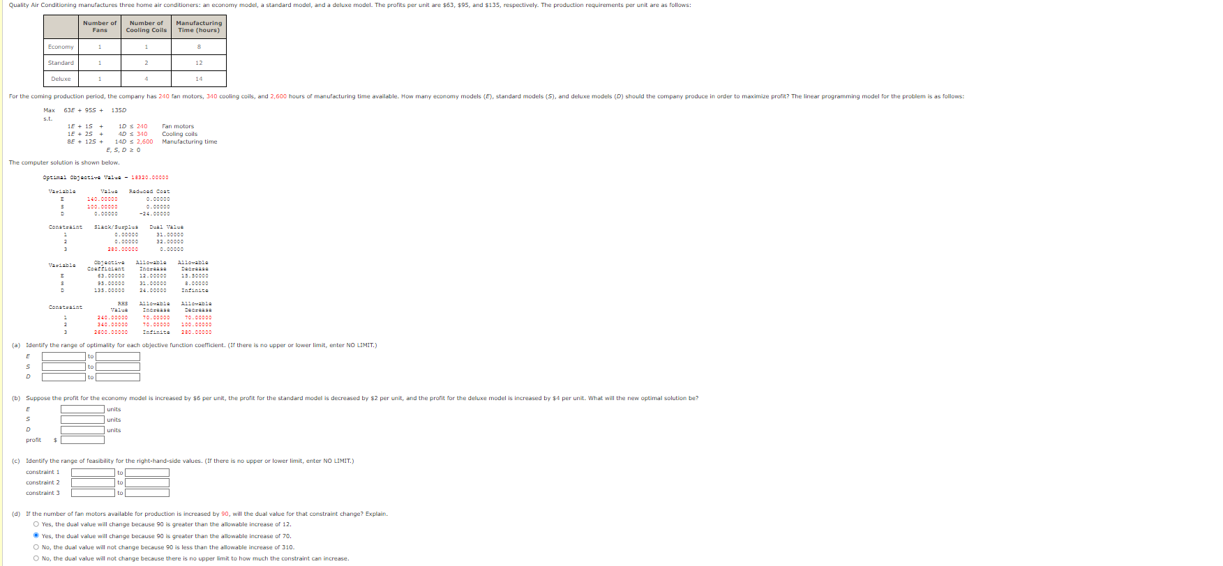 Solved (c) Identify the range of feasibility for the | Chegg.com
