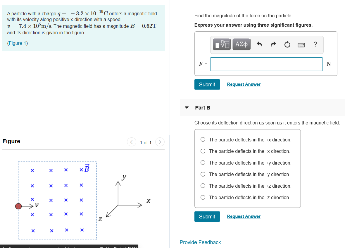 Solved A particle with a charge q= 3.2 x 10-19C enters a | Chegg.com