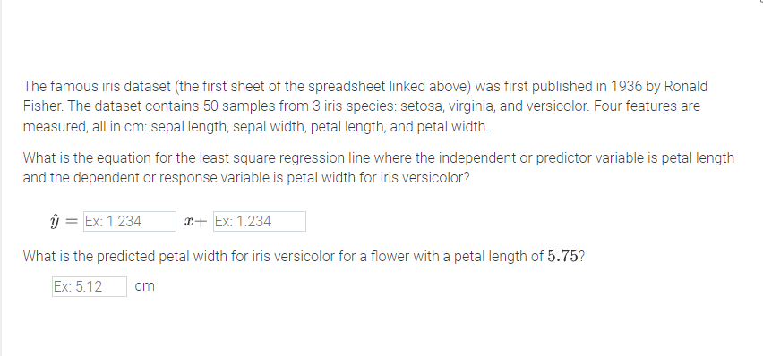 Solved The famous iris dataset (the first sheet of the | Chegg.com