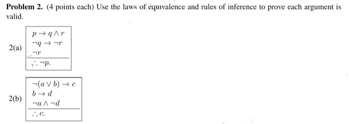 Solved Problem 2. (4 points each) Use the laws of | Chegg.com