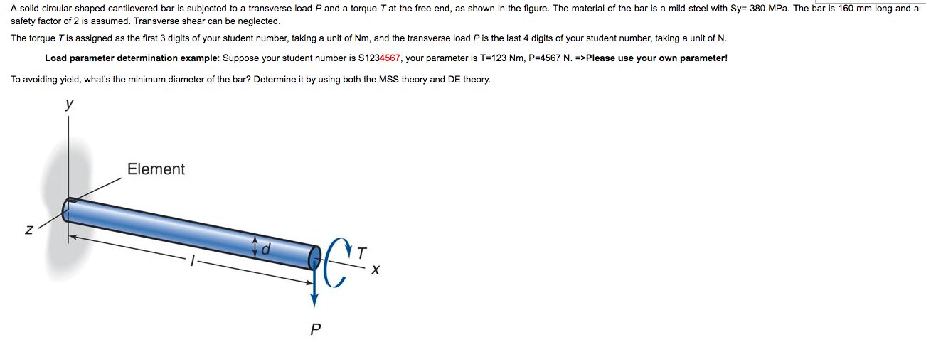Solved A solid circular-shaped cantilevered bar is subjected | Chegg.com