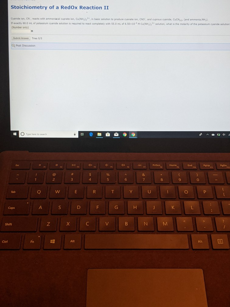 Solved Stoichiometry of a RedOx Reaction II Cyanide lon, CN, | Chegg.com