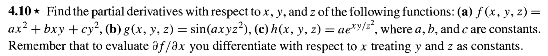 Solved 4.10 Find the partial derivatives with respect to | Chegg.com