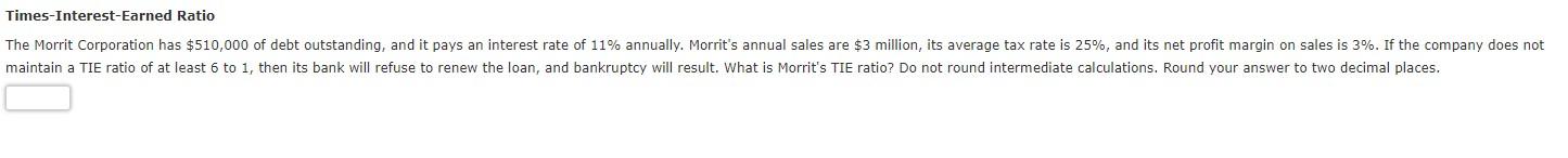 Solved Times-Interest-Earned Ratio | Chegg.com