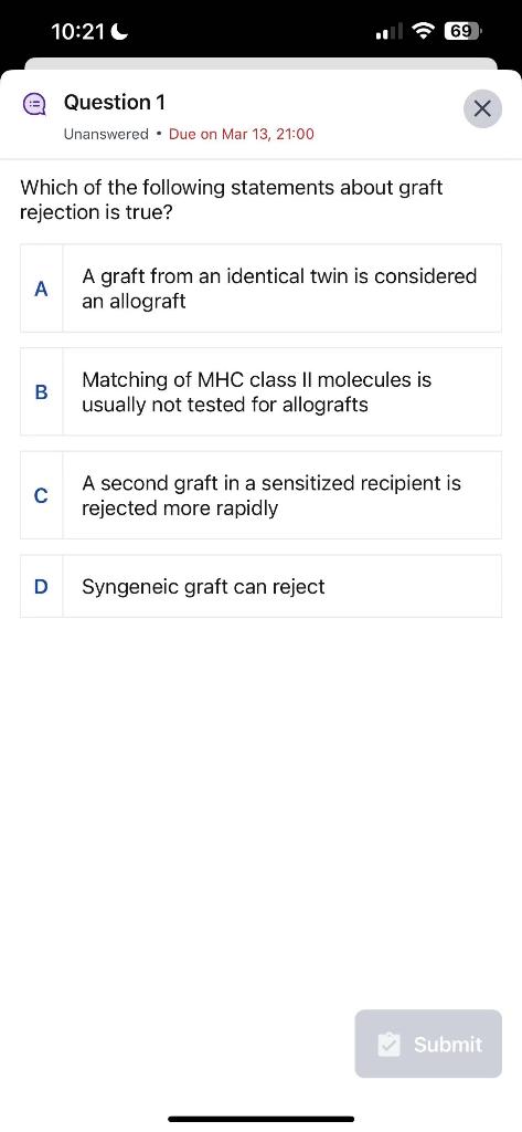 Solved Which of the following statements about graft | Chegg.com
