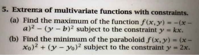 Solved 5 Extrema Of Multivariate Functions With