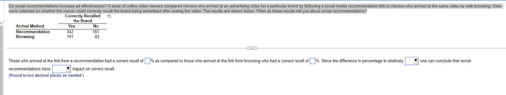 Solved Do social recommendations increase ad | Chegg.com