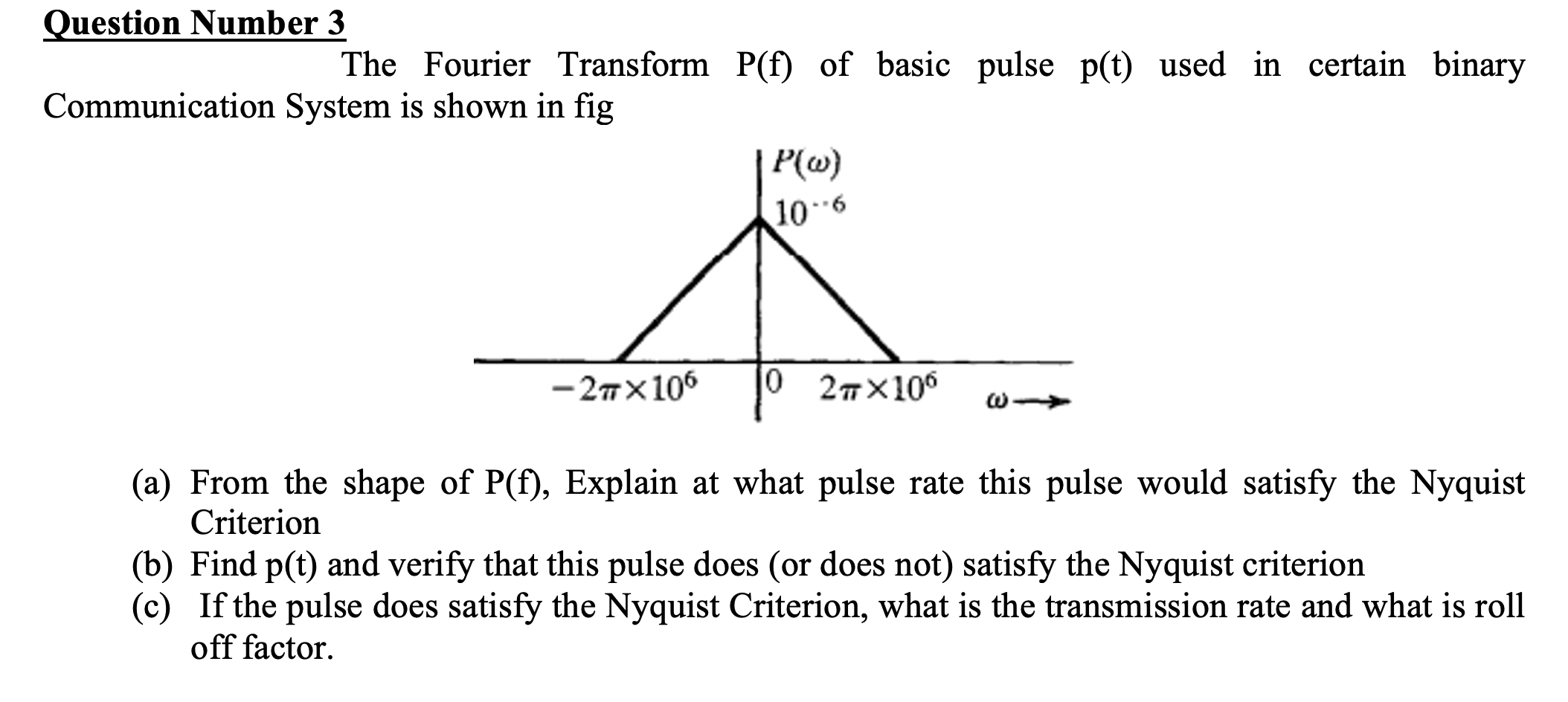 Solved Question Number 3 The Fourier Transform P(f) of basic | Chegg.com