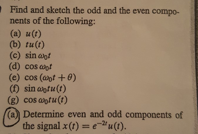 Solved Find and sketch the odd and the even compo- nents of | Chegg.com