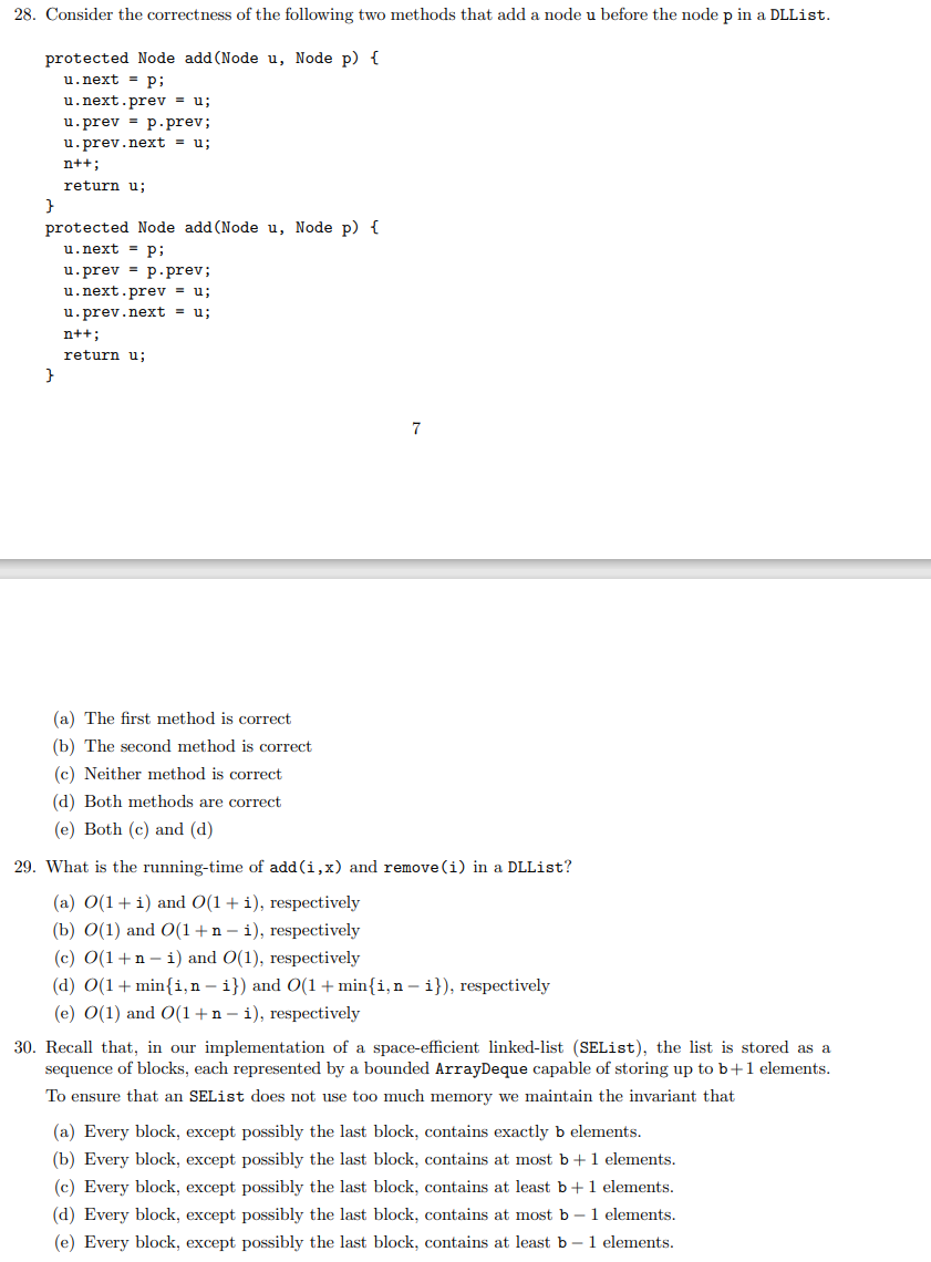 Solved 28. Consider the correctness of the following two | Chegg.com