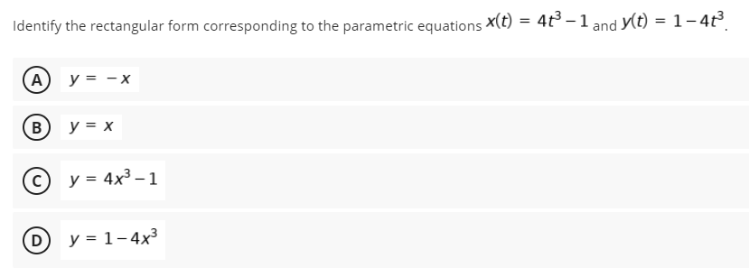 Solved Identify the rectangular form corresponding to the | Chegg.com