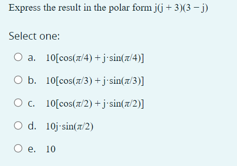 Solved Express the result in the polar form j(j+3)(3−j) | Chegg.com