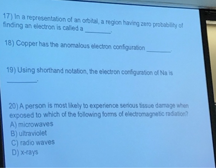 Solved 10) If the quantum number ms had possible values | Chegg.com