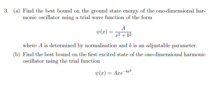 Solved (a) Find the best bound on the ground state energy of | Chegg.com