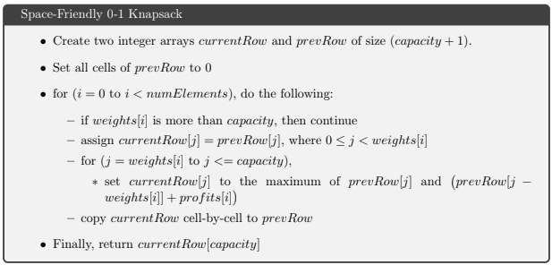 Solved COMPLETE IN JAVA public class Knapsack01 { | Chegg.com