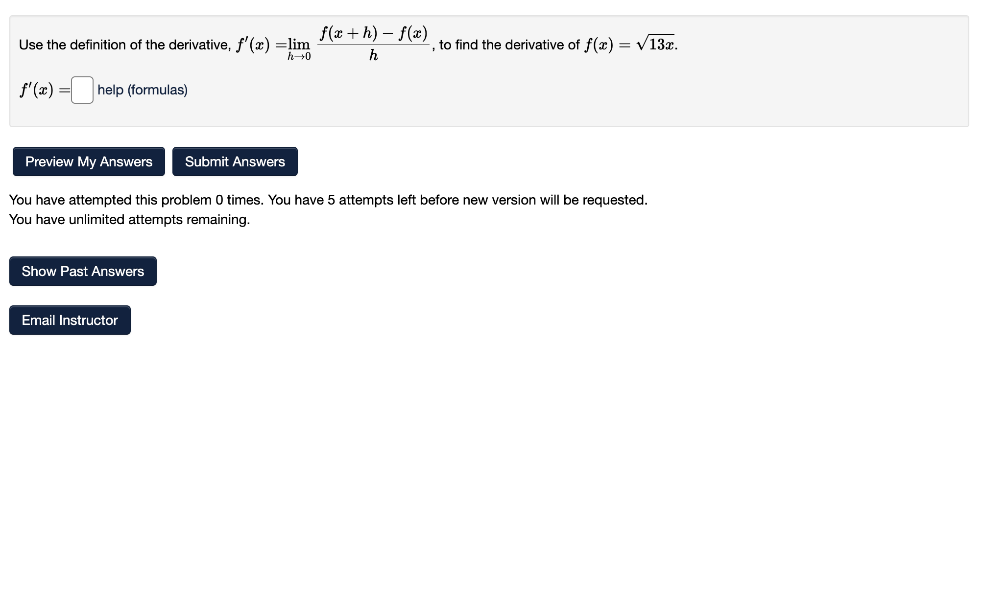 Solved Use the definition of the derivative, | Chegg.com