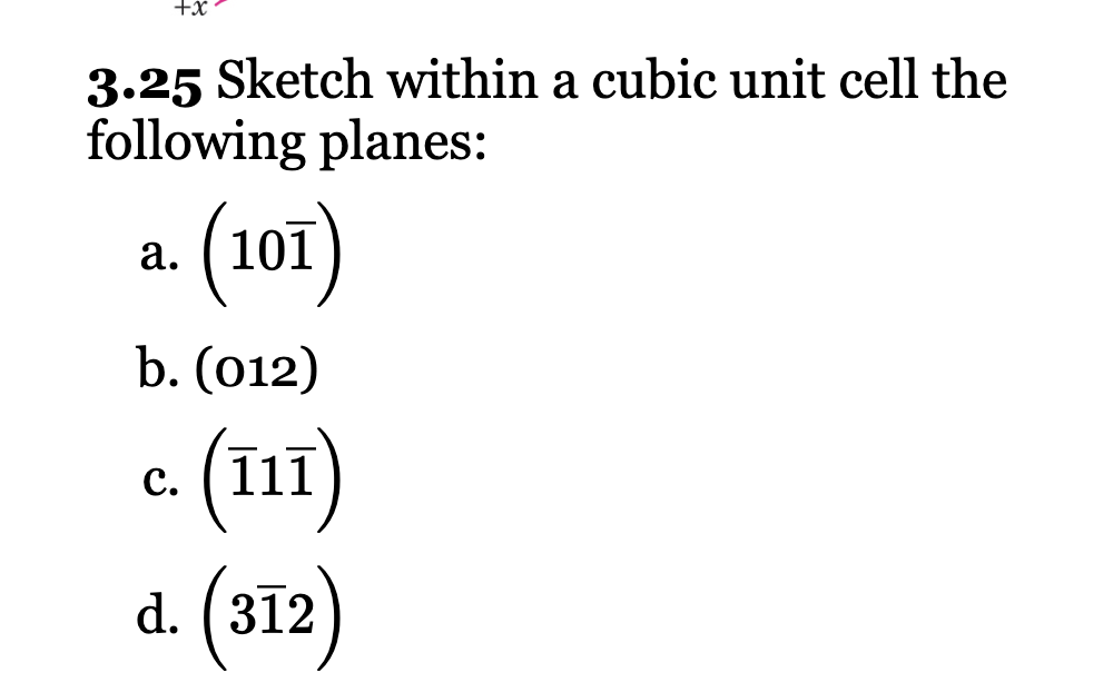 Solved 3.25 Sketch within a cubic unit cell the following | Chegg.com