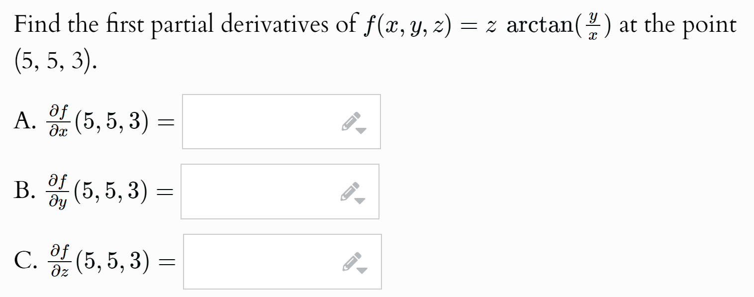 Solved Find the first partial derivatives | Chegg.com