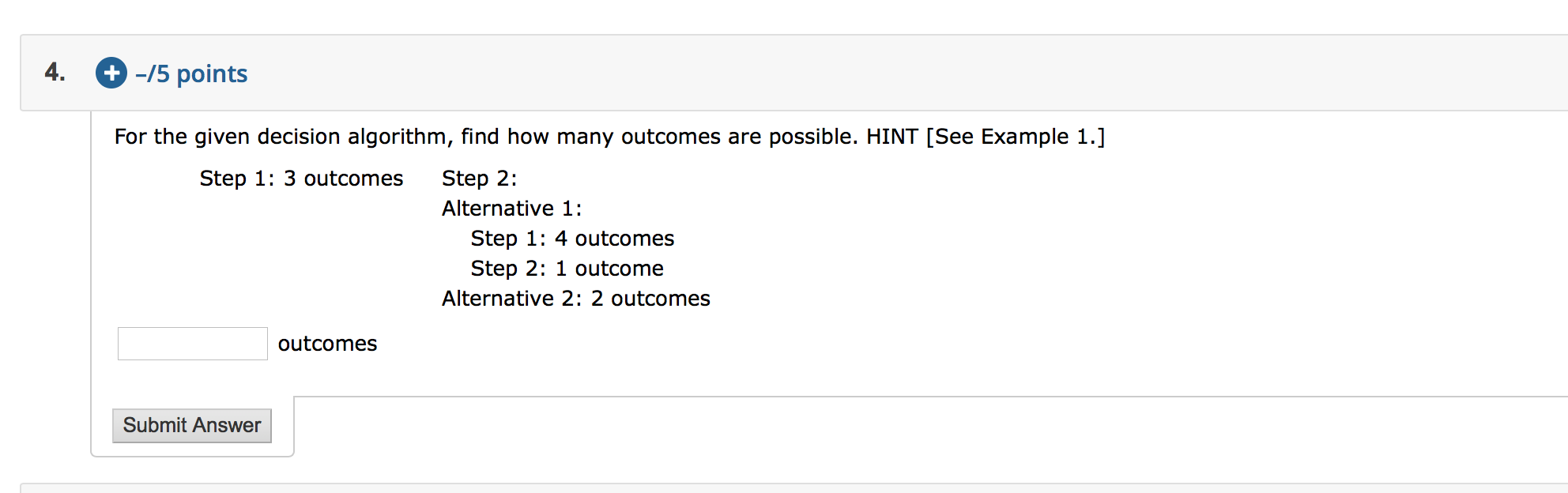 Solved 4. + -/5 points For the given decision algorithm, | Chegg.com