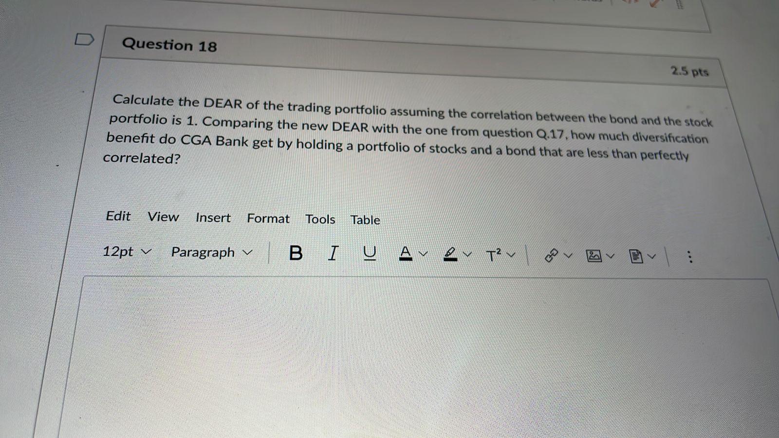 Solved D Question 15 2.5 pts CGA Bank is long in 15 year | Chegg.com
